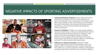 Advertising in Sport - With Videos and Examples | PPTX