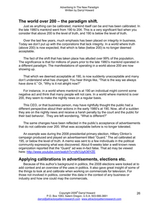 Advertising In The New Paradigm By Darryl Howard | PDF