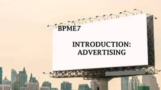 advertising introduction complete lecture | PPTX
