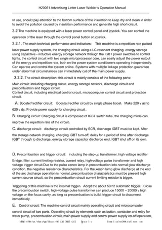 Advertising letter laser welder operation manual | PDF