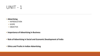 Advertising management Unit - 1 for BBA 3rd Semester | PDF