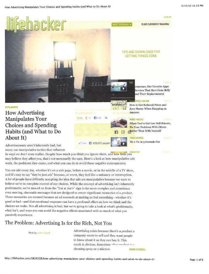 Advertising manipulation