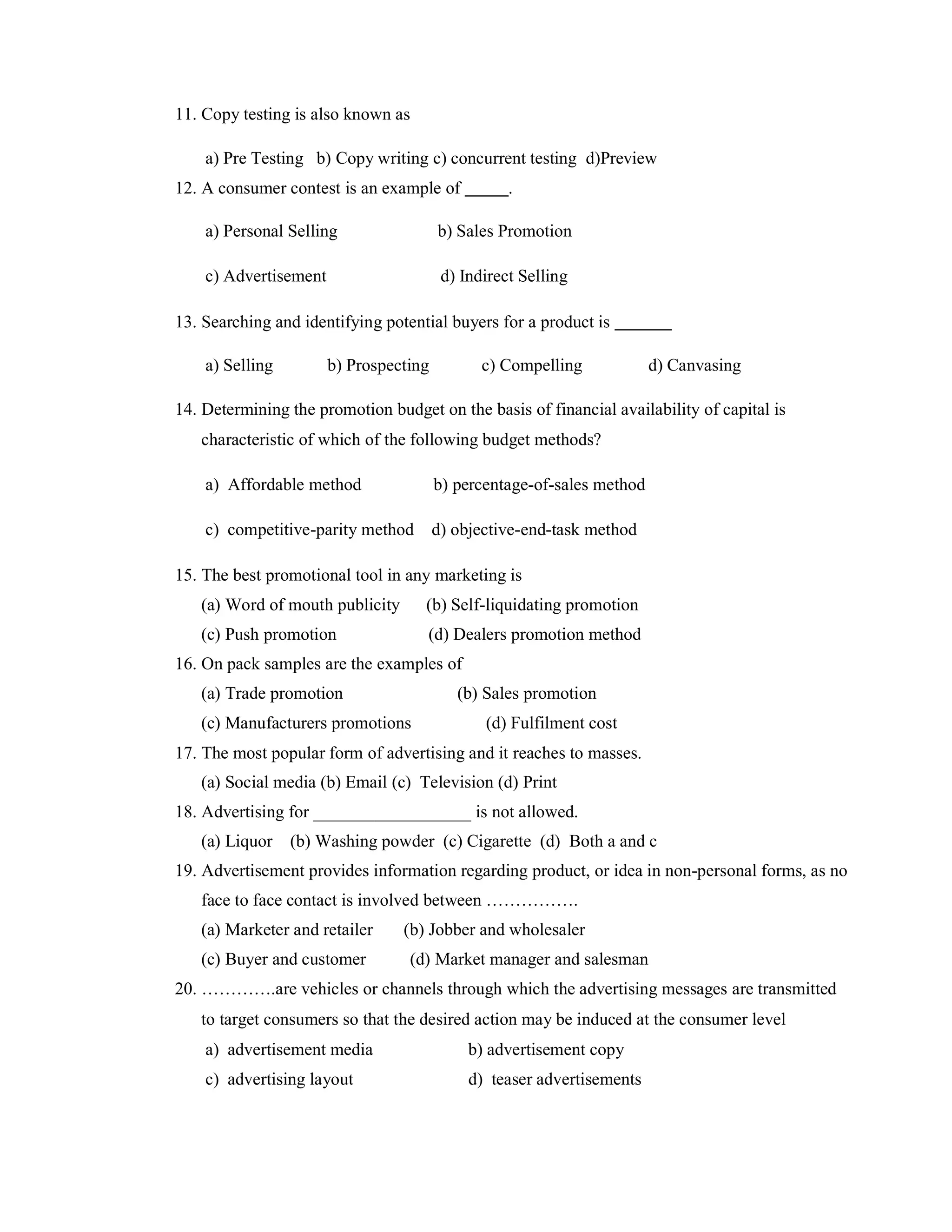 Advertising mcq | PDF