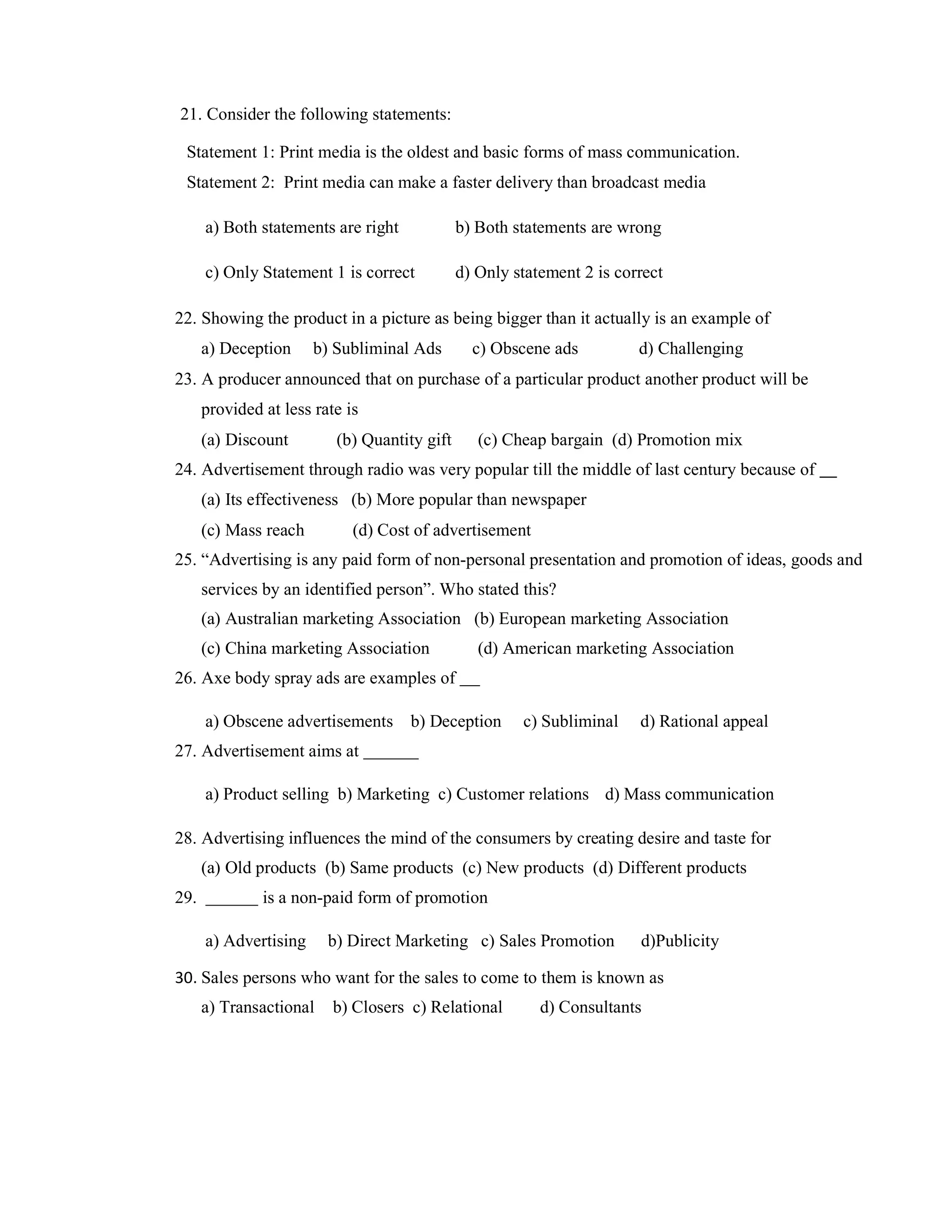 Advertising mcq | PDF