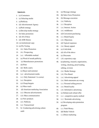 Advertising mcq | PDF