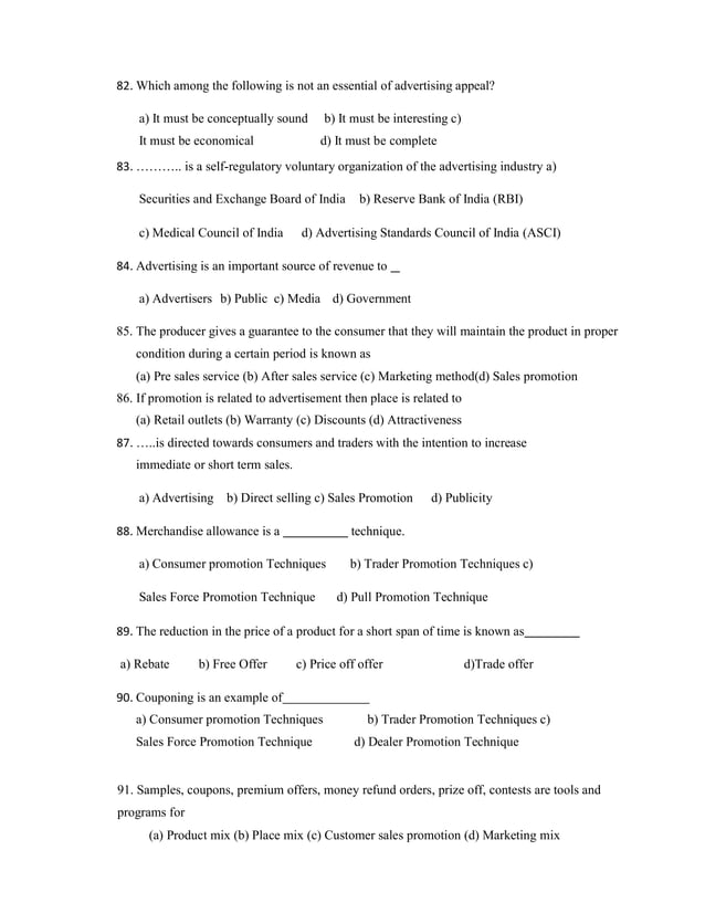 Advertising mcq | PDF