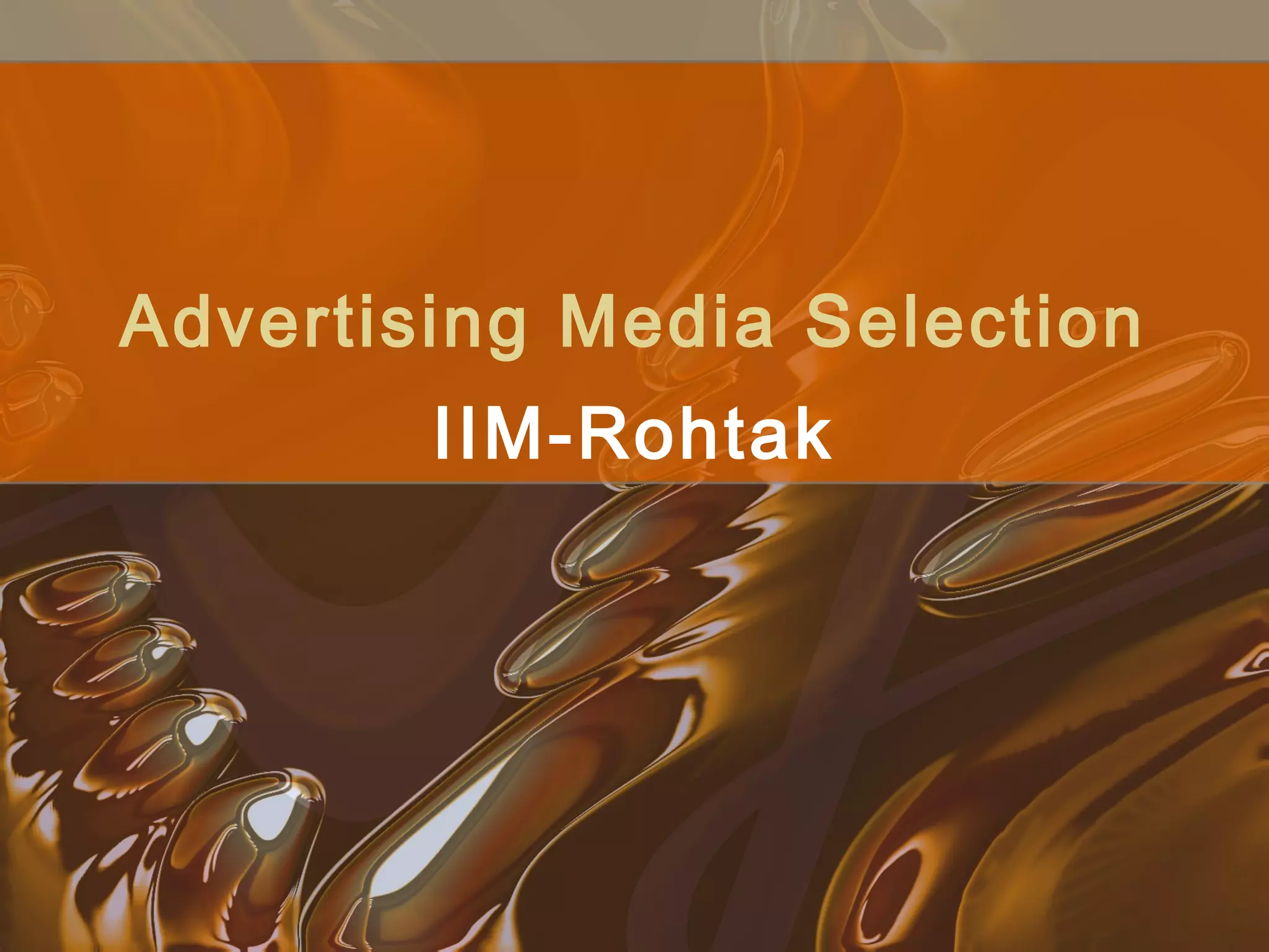 Advertising media selection | PPT