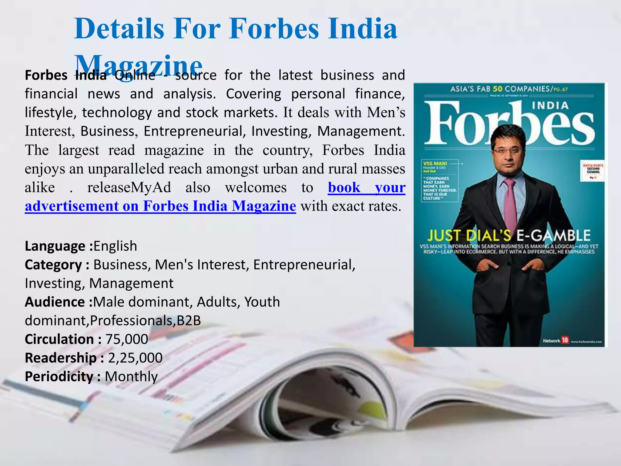 Advertising on Forbes India Magazine | PPTX