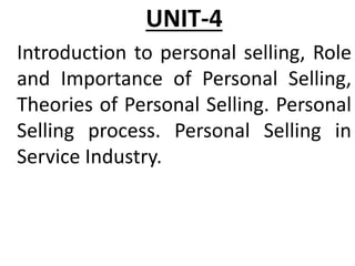 Advertising, personal selling and sales promotion unit-4, Osmania ...