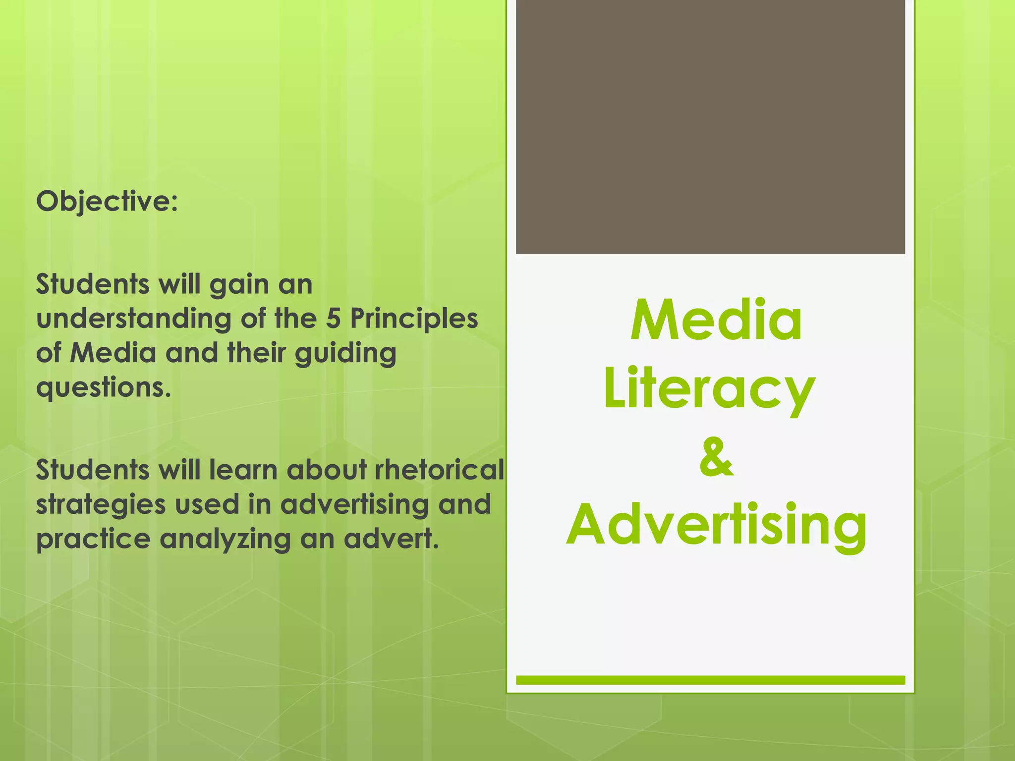 Advertising & Media Literacy | PPT