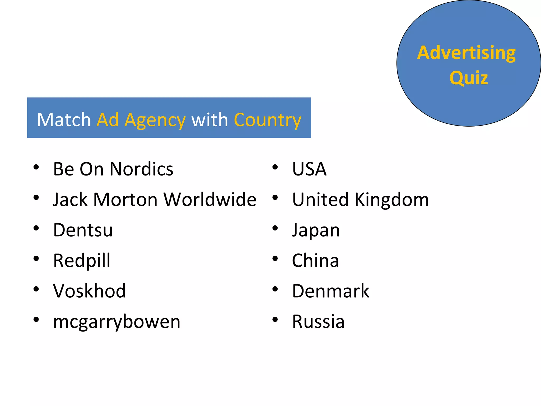 Advertising Quiz | PPT