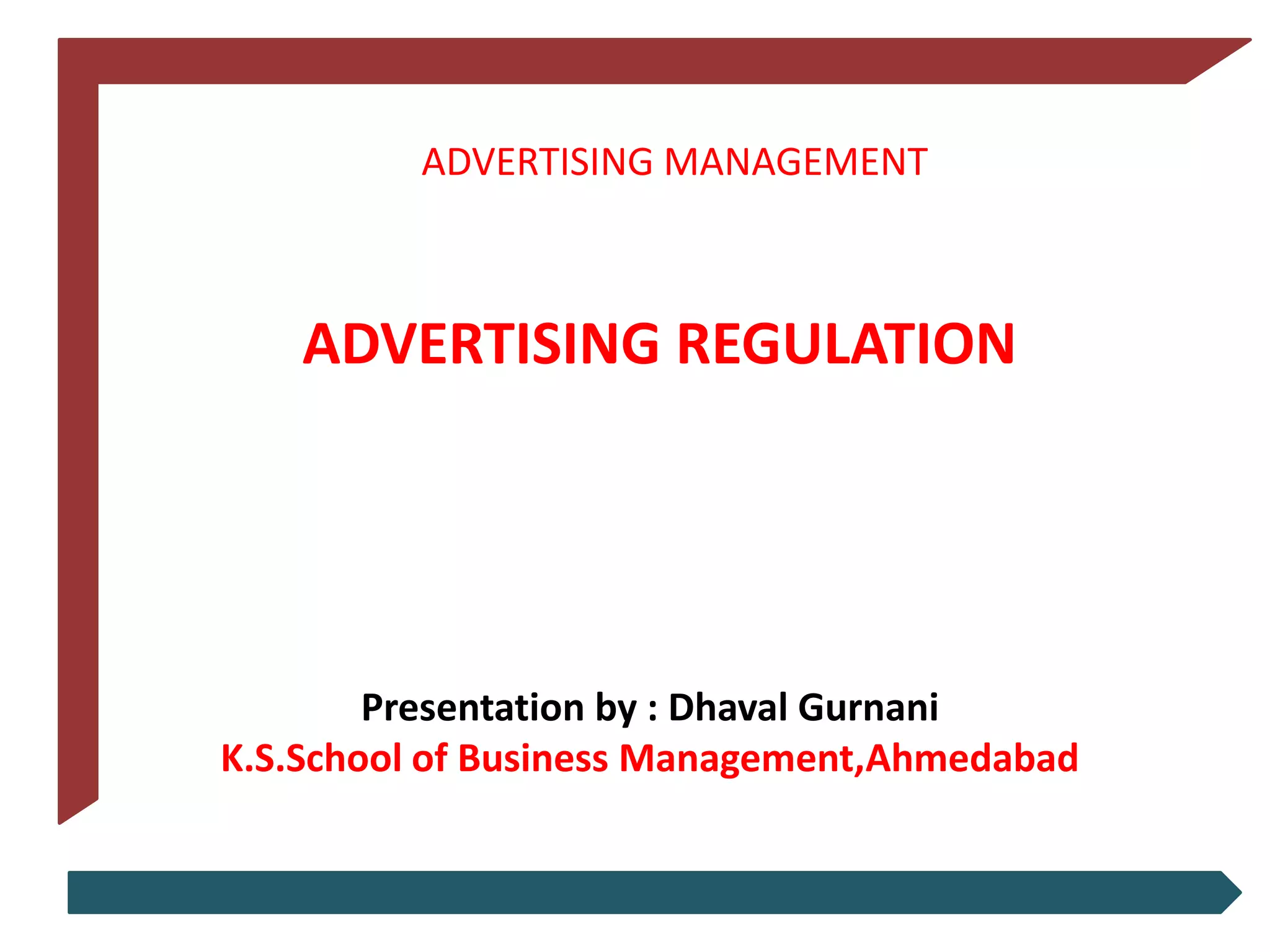 Advertising regulation. | PPT