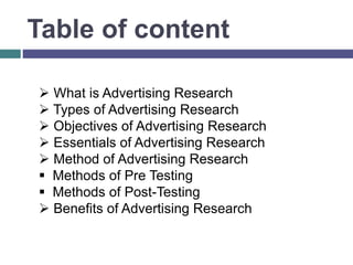 Advertising research | PPTX