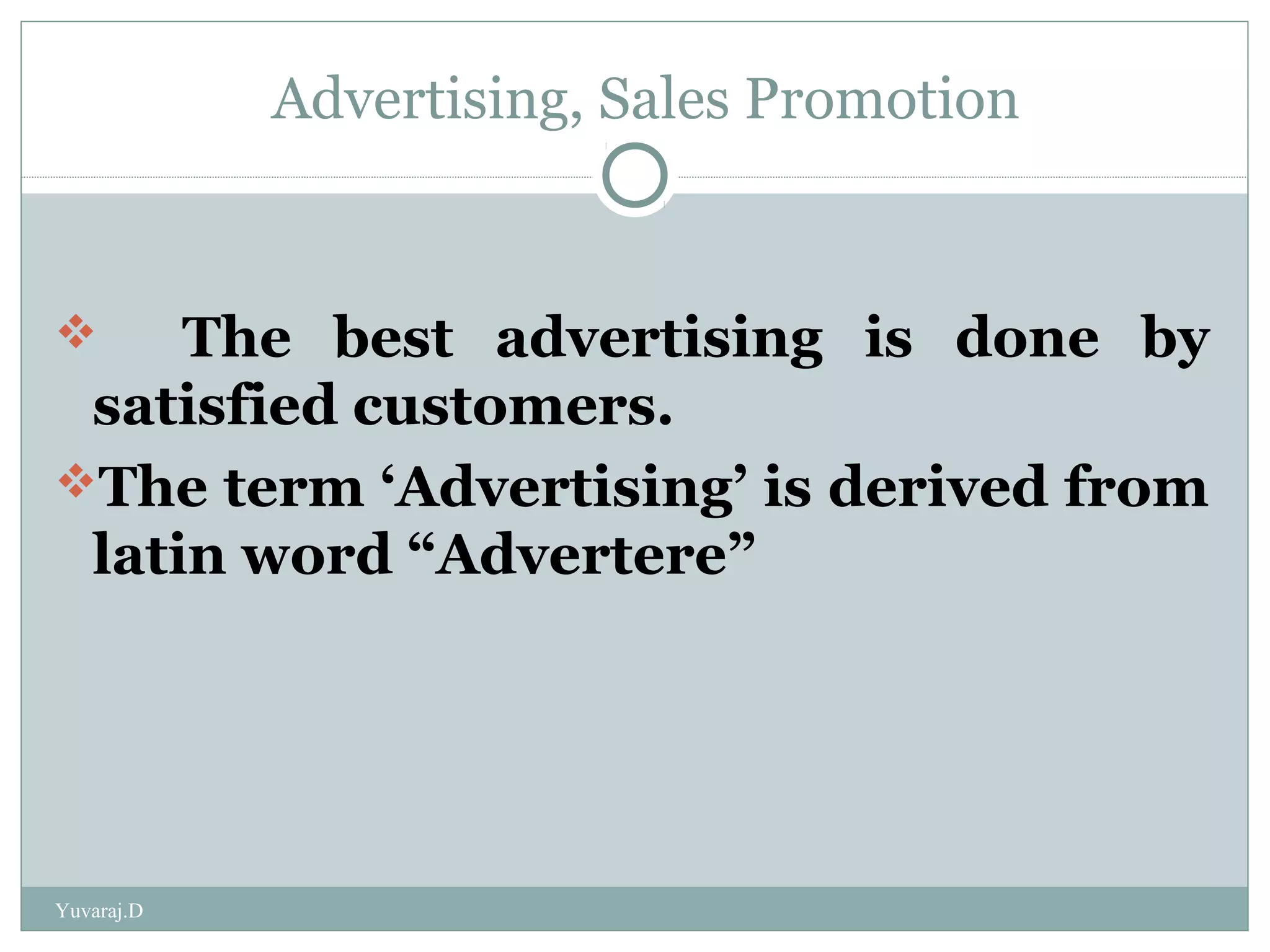 Advertising, sales promotion | PPT