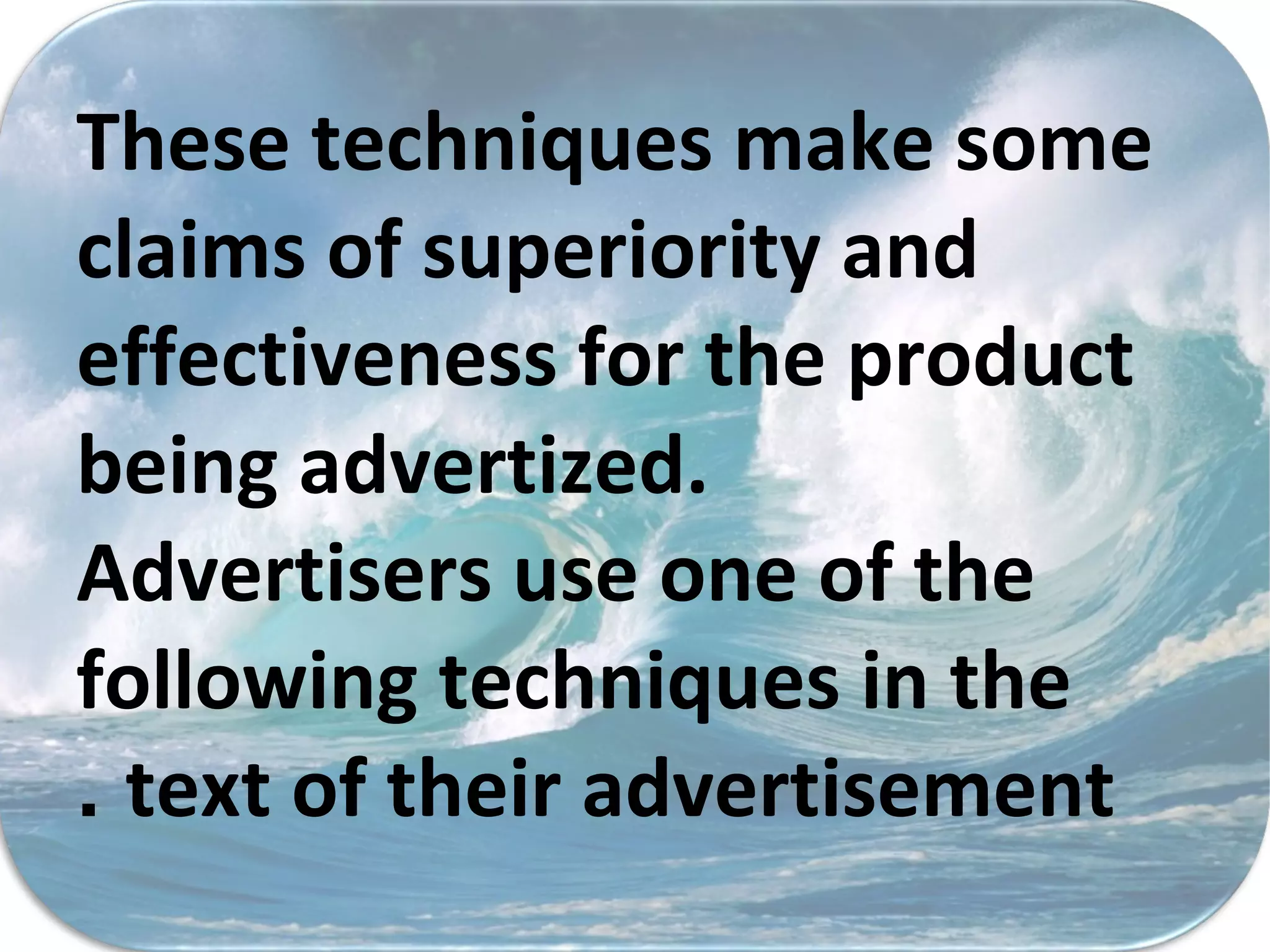 Advertising techniques | PPT
