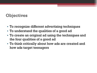 Advertising techniques | PPT