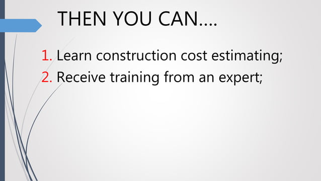 Construction Cost Estimating | PPTX | Online Education | Education