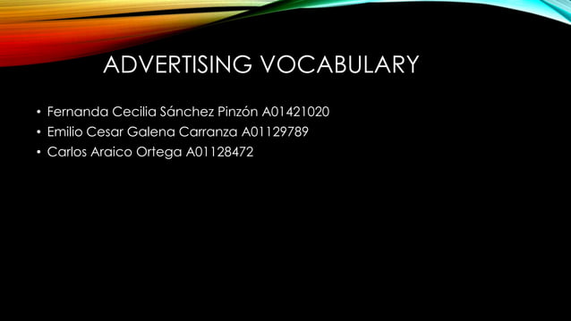 Advertising vocabulary | PPTX
