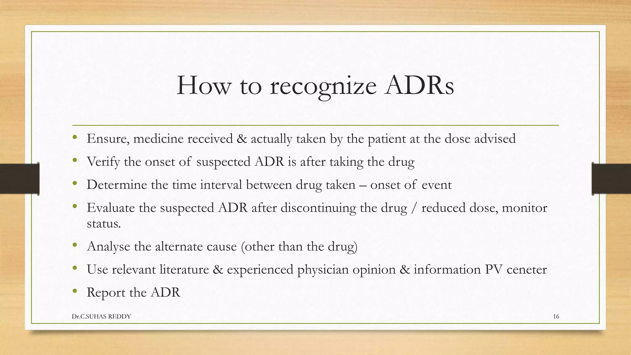 Advesre drug reaction- Types, Reporting, Evaluation, Monitoring ...
