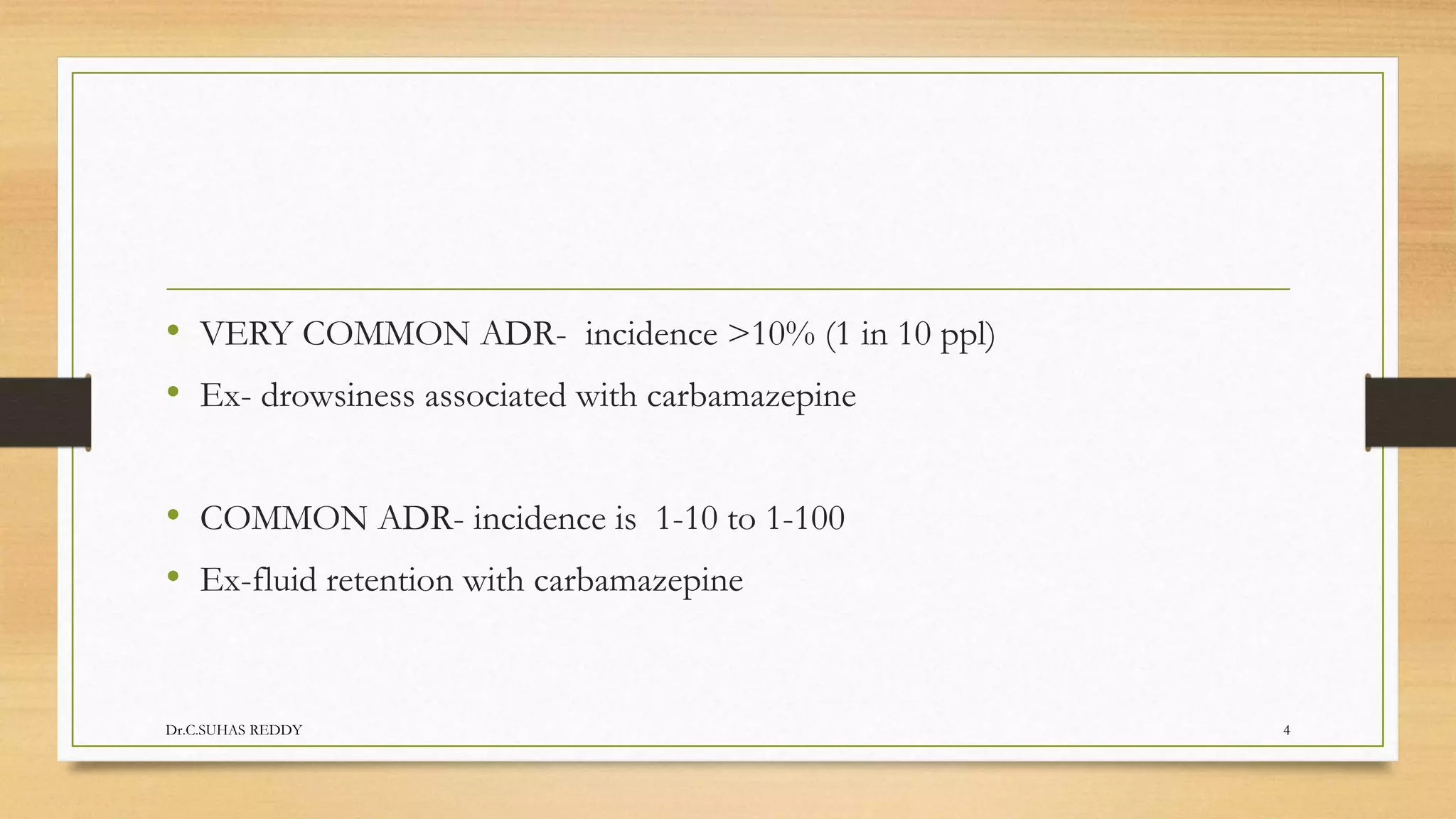Advesre drug reaction- Types, Reporting, Evaluation, Monitoring, Preventing & Management | PPTX