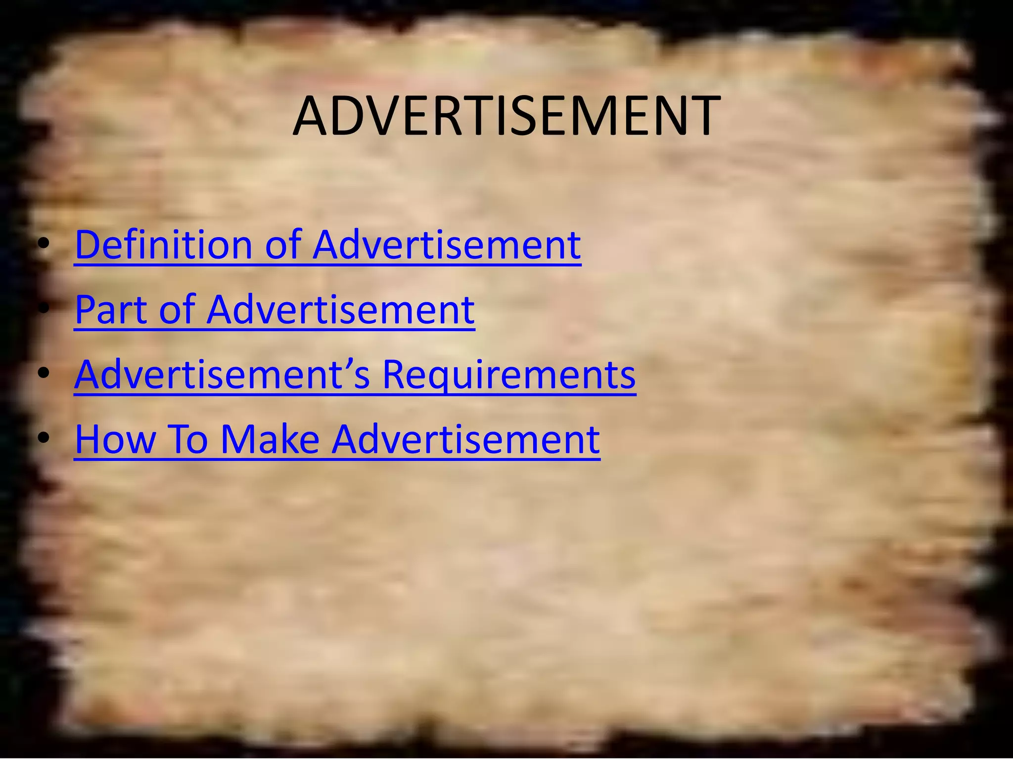 English Advertisement text | PPTX