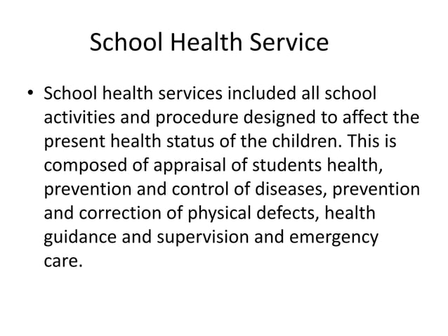 School health program | PPT | Children\'s Health | Healthy Living