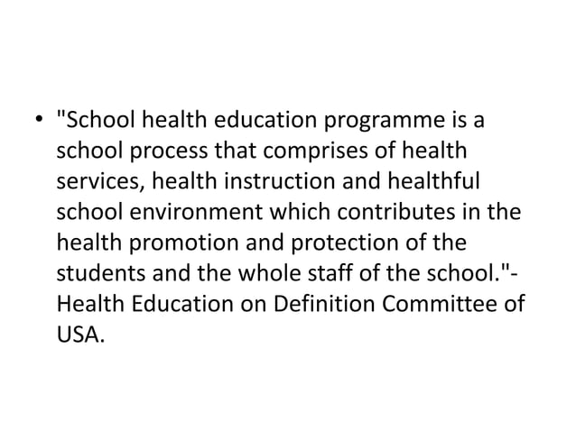 School health program | PPT | Children\'s Health | Healthy Living