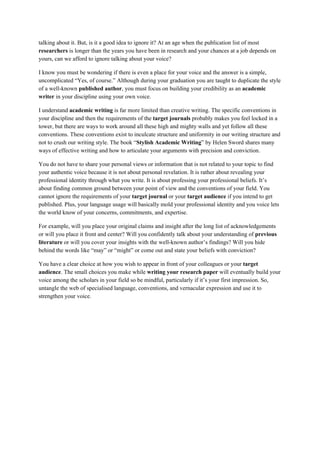 Advice for a research newbie find your voice | PDF