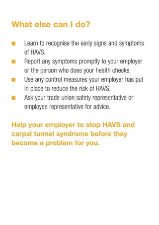 Advice for employees hand arm vibration | PDF