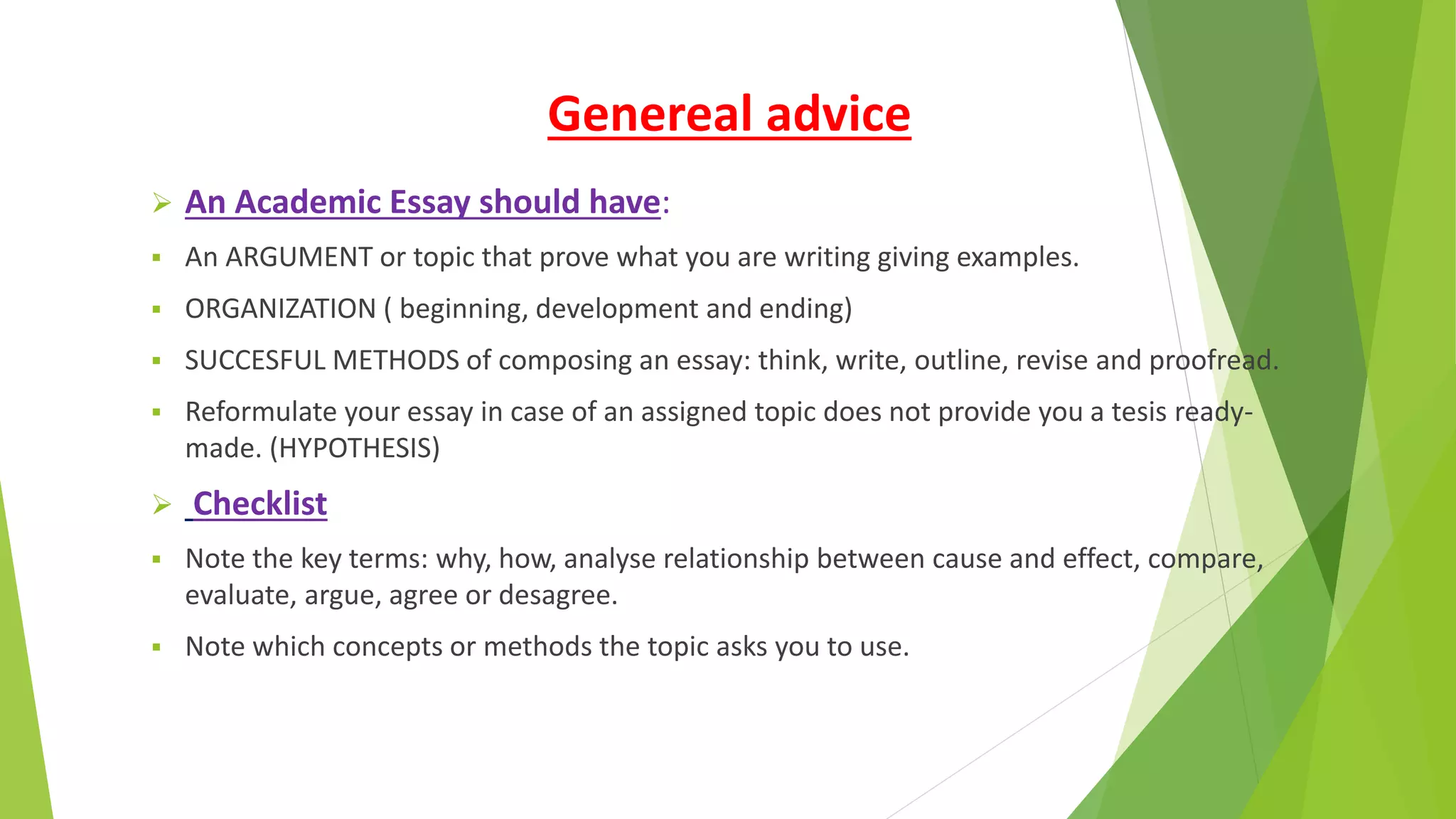 Entry #2 : Advice on academic writing | PPTX