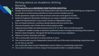 Advice on Academic Writing | PPT
