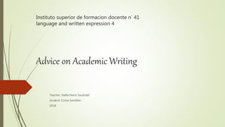 Advice on academic writing power point | PPTX