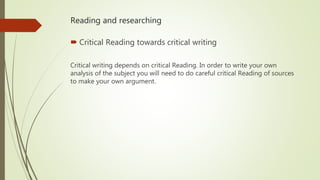 Advice on academic writing power point | PPTX
