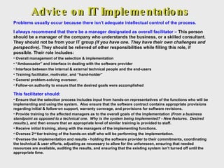 Advice On IT Implementations | PPT | IT and Internet Support | Internet