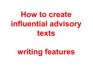 Advisory writing | PPT