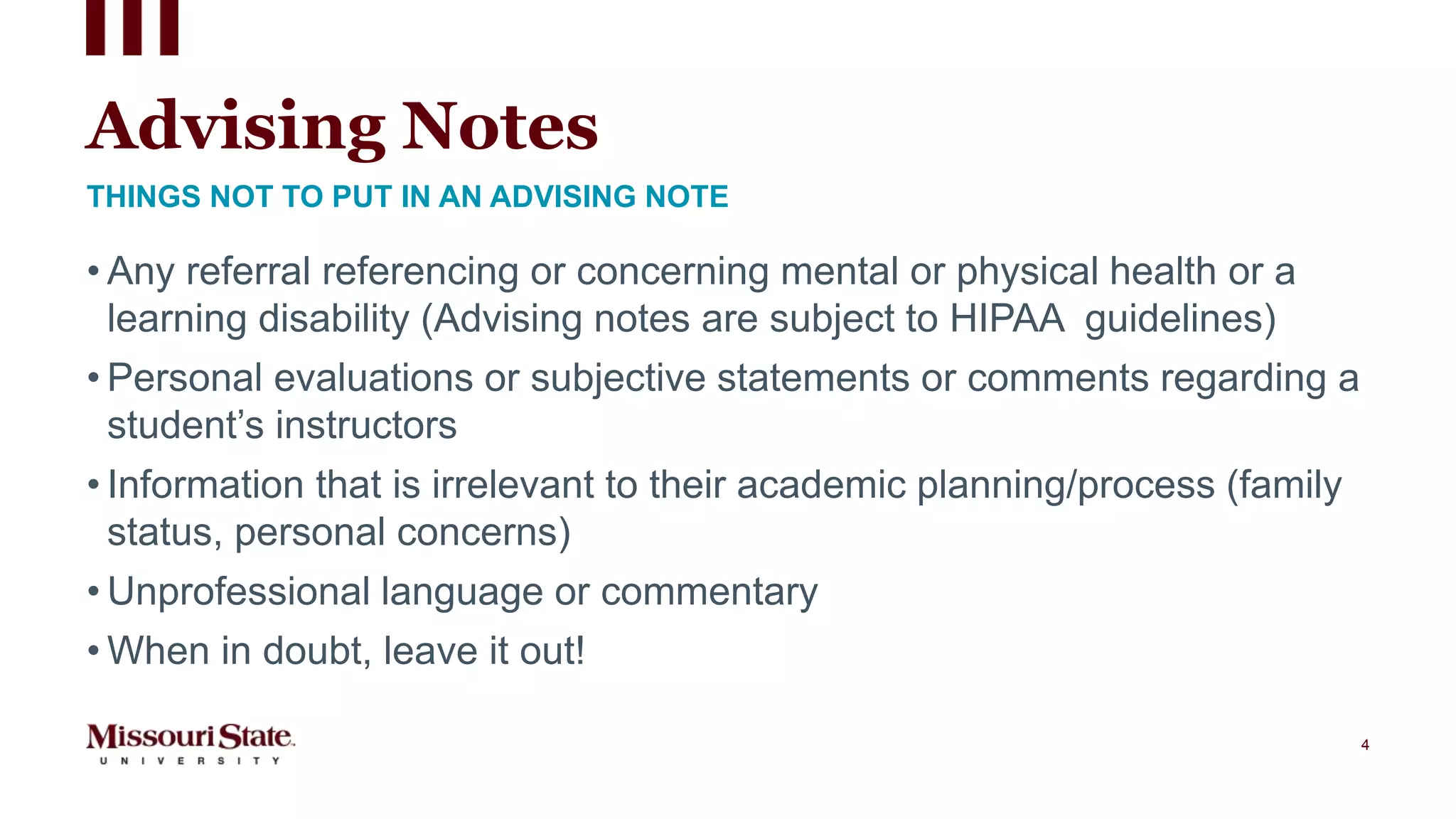 Documenting Advising Appointments | PPTX