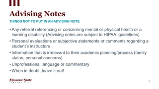 Documenting Advising Appointments | PPTX