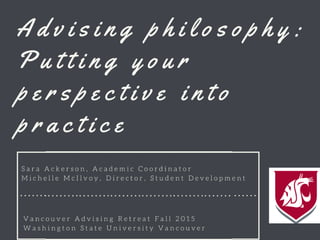 Advising Philosophy: Putting your perspective into practice | PDF