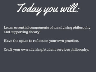 Advising Philosophy: Putting your perspective into practice | PDF