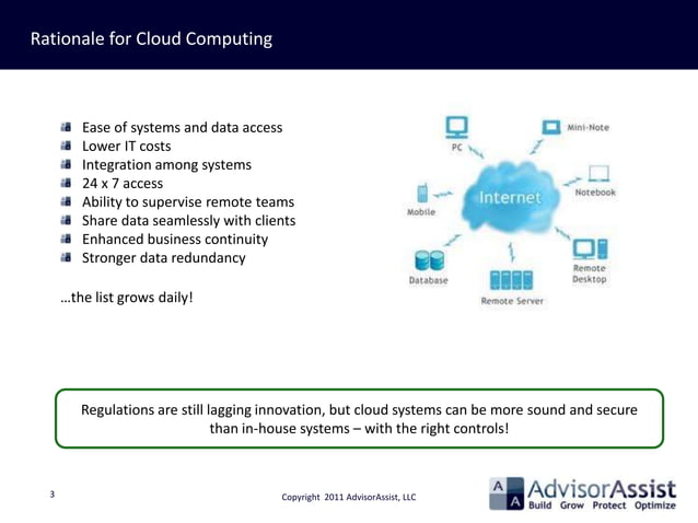 AdvisorAssist Presentation: Cloud Computing and Compliance For RIAs | PPTX