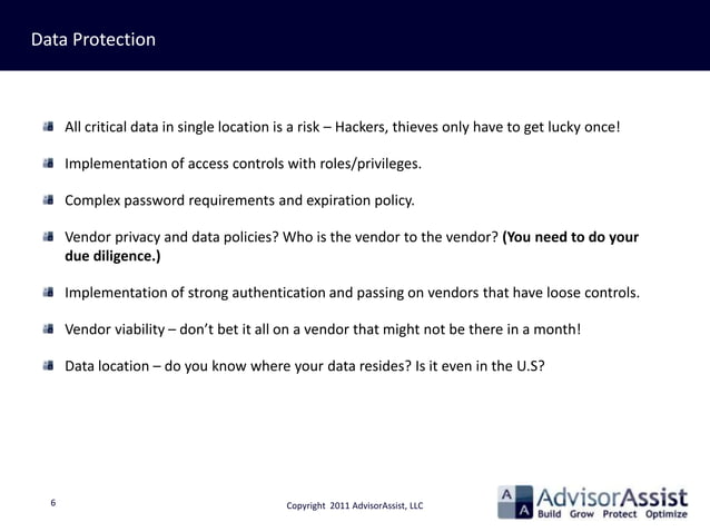 AdvisorAssist Presentation: Cloud Computing and Compliance For RIAs | PPTX