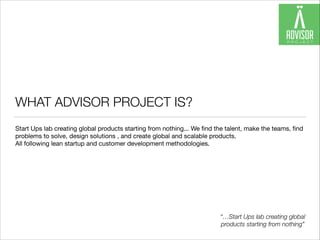 Advisor Project pitch | PDF
