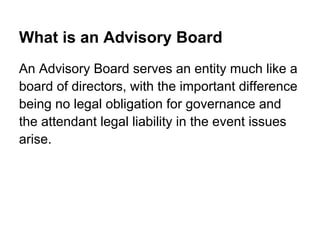 Guide to a Great Advisory Board | PDF