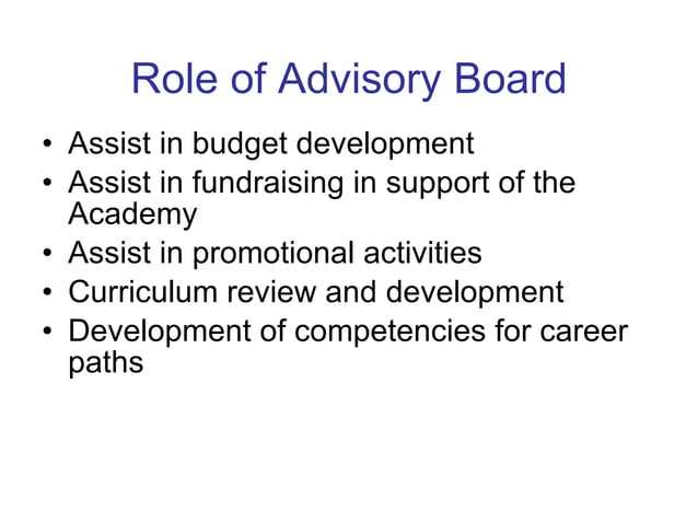 Advisory board structure summer 2008 | PPT