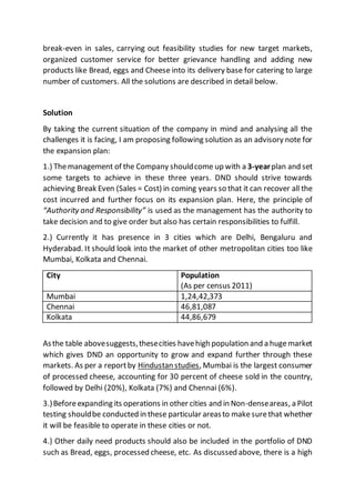 Advisory note on Business Expansion plan of DND | PDF