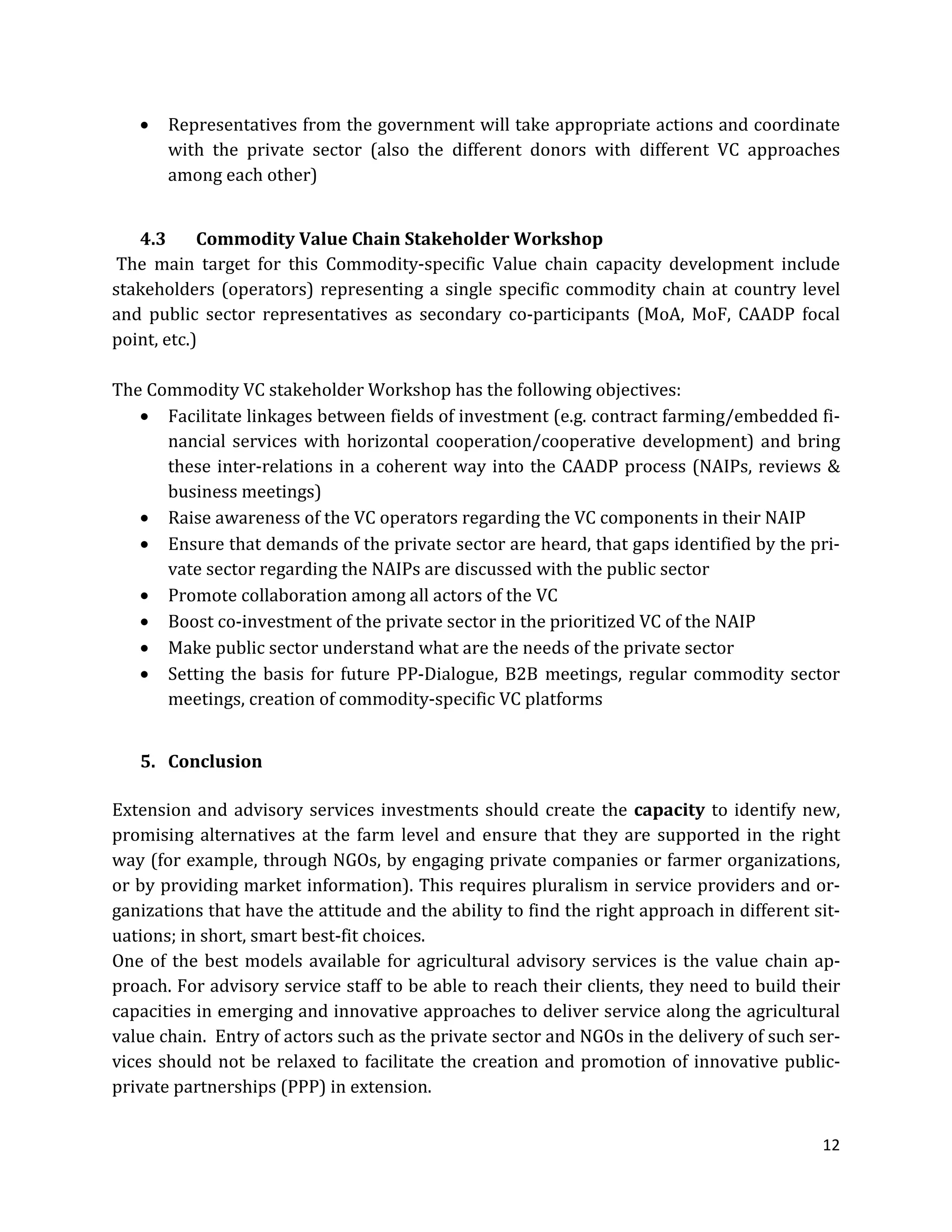 Advisory service capacity needs along the value chain | PDF