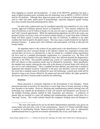SKGF_Advisory_Stem Cells-Patent Pools to the Rescue_2005 | PDF