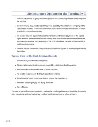 Terminally ill life insurance options | PDF