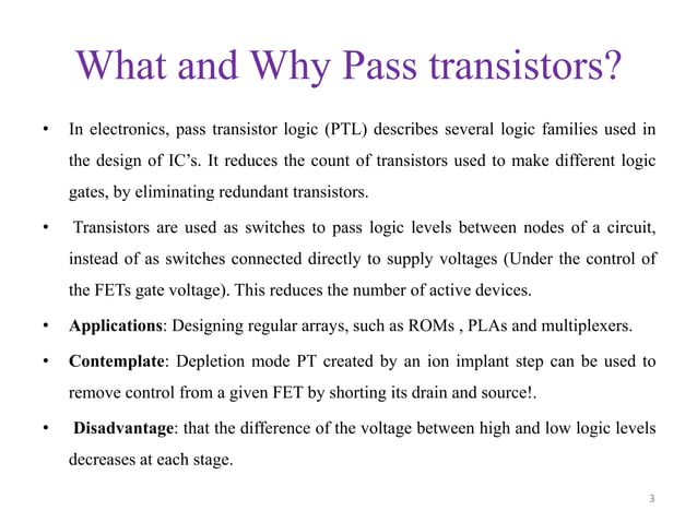 Ad vlsi pass-transistor logic_yalagoud_patil | PPT