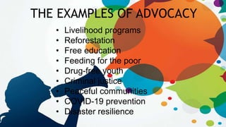 ADVOCACY What are causes and what is important item? | PPT